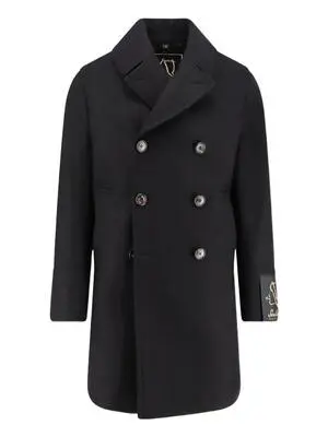 SEALUP Double-breasted Wool Coat - Black