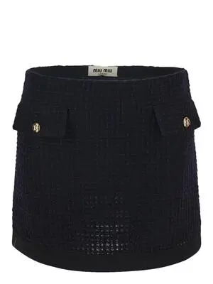 Miu Miu Decorative Button Skirt - Blue