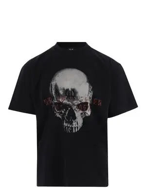 44 LABEL GROUP Skull Print T-shirt - Black