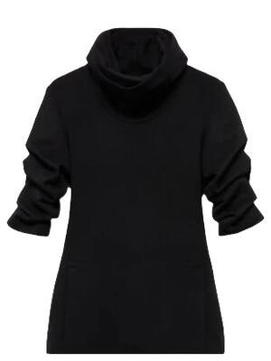 7 For All Mankind Turtleneck Mini Dress With Long Sleeves And Pleating - Black