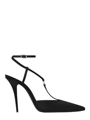 SAINT LAURENT Saint Laurent Luna Slingback Pumps In Crepe Satin
