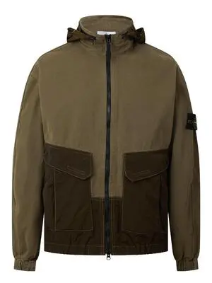 Stone Island Colorblocked Hooded Jacket - Black