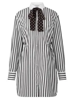 Valentino Garavani Vertical Stripe Shirtdress With Bow Detail - No