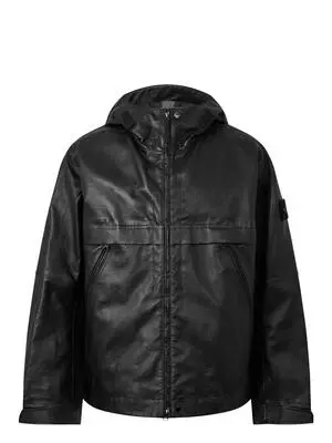 Stone Island Coated Hooded Jacket - Black