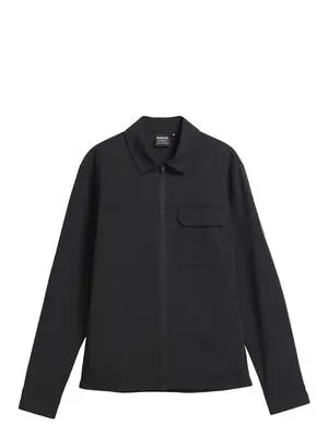 Barbour Long-sleeve Zip-up Shirt Jacket With Flap Pocket - Black