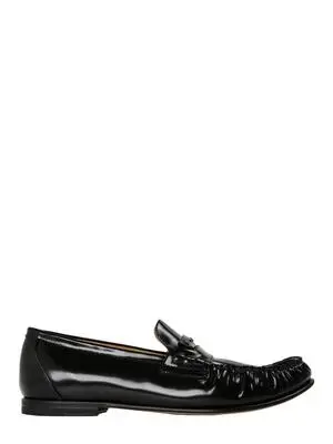 Fendi Fendi Glossy Ruched Loafer Black