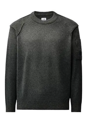 C.P. COMPANY Long Sleeve Lambswool Crewneck Jumper - Grey