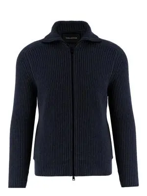 TAGLIATORE Tagliatore Ribbed-Knit Zip-Up Sweater
