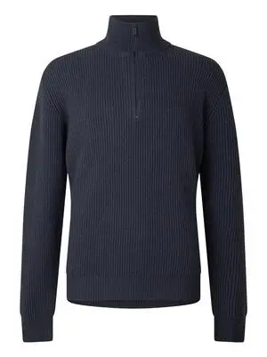 CANADA GOOSE Canada Goose Mock Neck Half-Zip Ribbed Knit Sweater