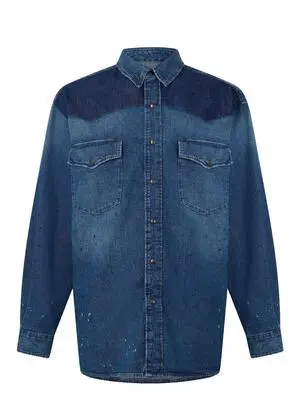 MAISON MARGIELA Splatterprint Longsleeve Denim Shirt