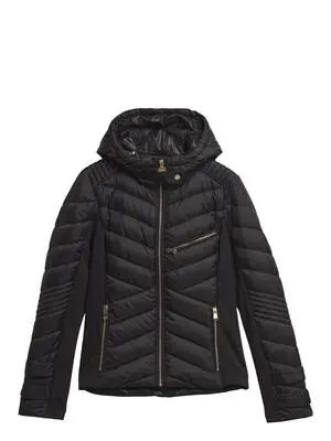 Barbour Quilted Hooded Jacket With Zip Closure - Black