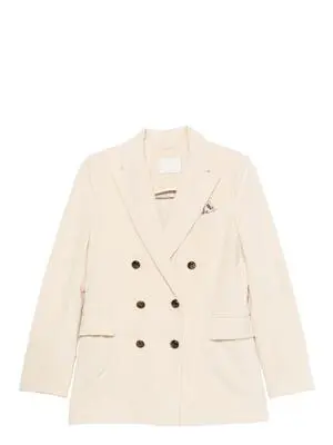CIRCOLO 1901 Double-breasted Corduroy Jacket - White