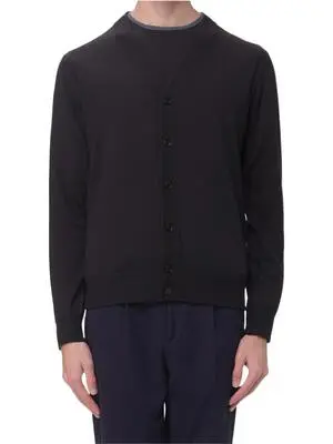 PAOLO PECORA Long-sleeve Cardigan With Ribbed Details - Black