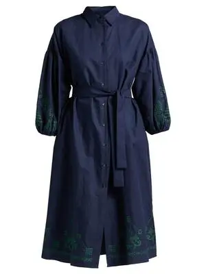 Max Mara Embroidered Shirt Dress - Black
