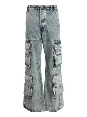 DIESEL® Diesel Medium Wash Denim Cargo Pants