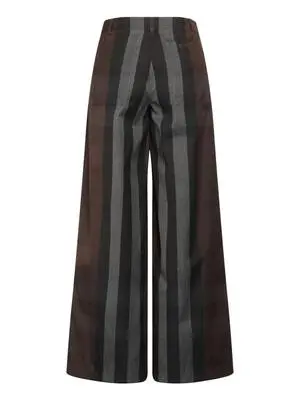Burberry Wide-leg Striped Trousers - Black