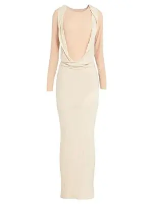 MAISON MARGIELA Long Sleeve Two-tone Stretch Dress - Beige