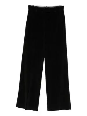 CIRCOLO 1901 Velvet-effect Wide-leg Trousers - Black