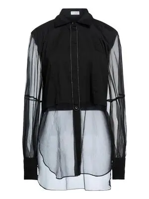 Brunello Cucinelli Appliqué Organza Shirt - Black