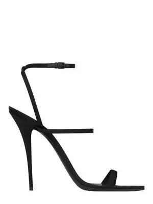 SAINT LAURENT Saint Laurent Dive Sandals In Black Crepe Satin