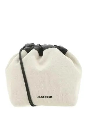 JIL SANDER Logo Printed Drawstring Bucket Bag - Nude