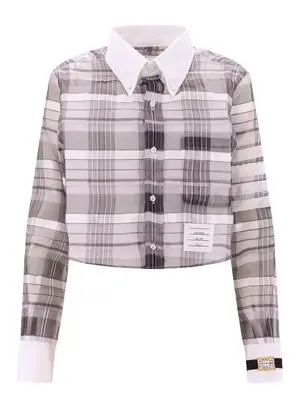 THOM BROWNE Checked Cropped Shirt