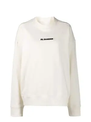 JIL SANDER Cropped Logo-print Sweatshirt - White