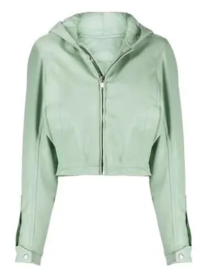 Rick Owens Hooded Cropped Jacket - Green