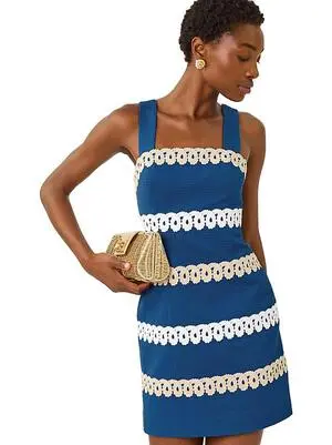 Lilly Pulitzer® Davis Dress With Lace Trim - Starlight Navy