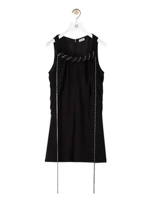 Loewe Embellished Strapless Sling Dress - Black