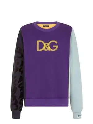 Dolce & Gabbana Color-blocked Logo Sweatshirt - Purple