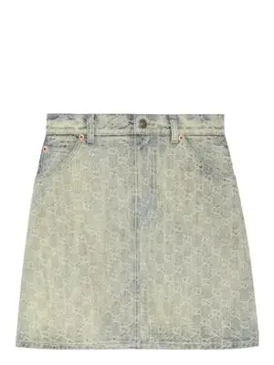 GUCCI Gucci GG Jacquard Denim Miniskirt
