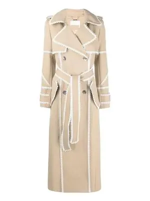 Chloé Scallop-trim Belted Trench Coat - Nude