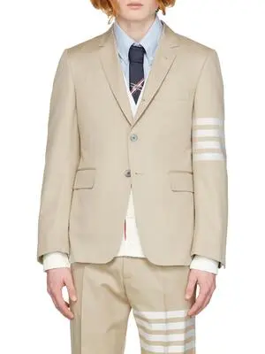 Thom Browne Stripe-print Detail Blazer - Brown