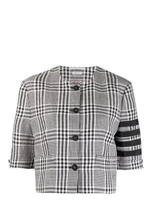 Thom Browne 4-bar Stripe Cardigan Jacket - Gray