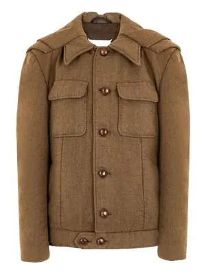 MAISON MARGIELA Padded Wool Jacket - Brown