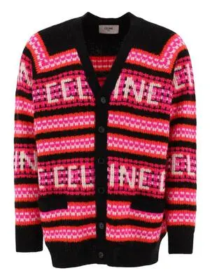Celine Ski Jacquard Wool Cardigan - Pink