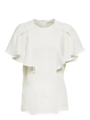 Chloé Lotus Leaf Sleeve Blouse - White