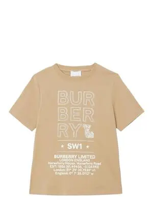 BURBERRY Burberry Logo Sketch-Print Cotton T-Shirt