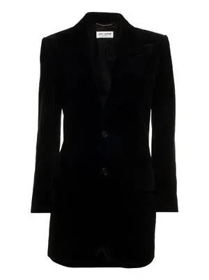 SAINT LAURENT Saint Laurent Velvet Button-Up Blazer