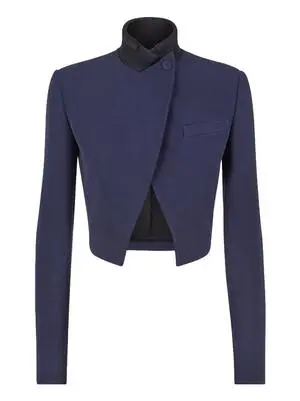 FENDI Fendi Cropped Stand Collar Jacket With Mulberry Silk Trim