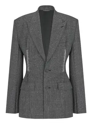 Dior Single-breasted Blazer With Prince Of Wales Pattern - Black