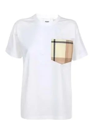 Burberry Burberry Check Patch Pocket T-Shirt Nude