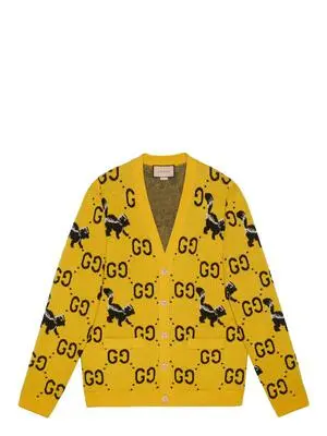 GUCCI Gucci Skunk Print Wool Cardigan