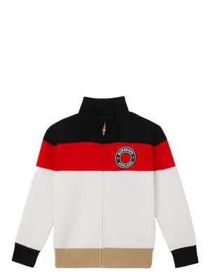 Burberry Logo-appliqué Knit Zip-up Jacket - White