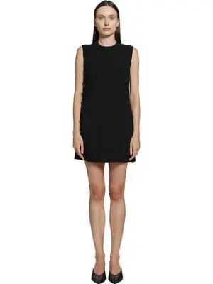 Versace Stretch Viscose Cady Mini Dress With Medusa Hardware - Black