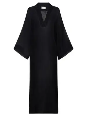 Lisa Marie Fernandez Crinkled Midi Dress - Black