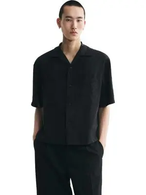H&M Relaxed-fit Modal-blend Resort Shirt - Black