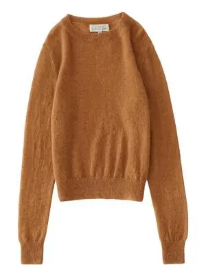 Studio Nicholson Long Sleeve Ribbed Knit Pullover - Camel