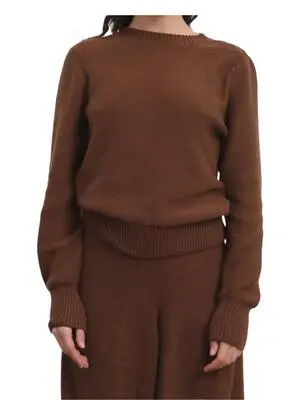 BASERANGE Long-sleeved Crewneck Sweater - Brown